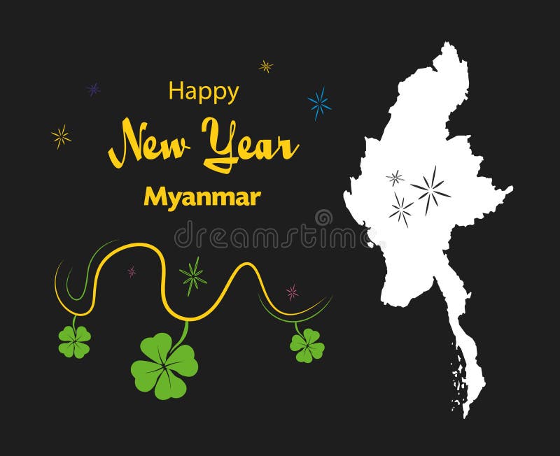 Myanmar Fireworks Sparkling Flag. New Year 2019 And Christmas Party ...