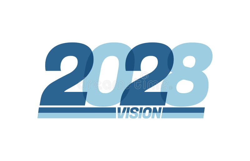Happy New Year 2028. Typography Logo 2028 Vision, 2028 New Year Banner ...