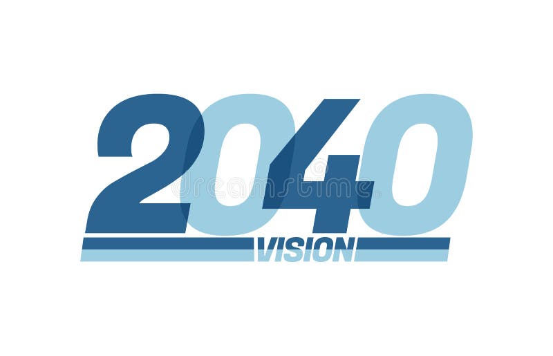 Happy New Year 2040. Typography Logo 2040 Vision, 2040 New Year Banner ...
