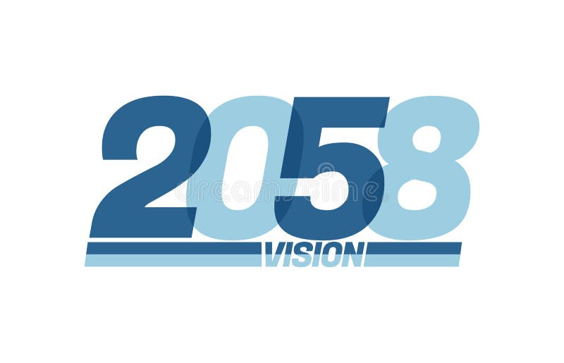 Happy New Year 2058. Typography Logo 2058 Vision, 2058 New Year Banner ...