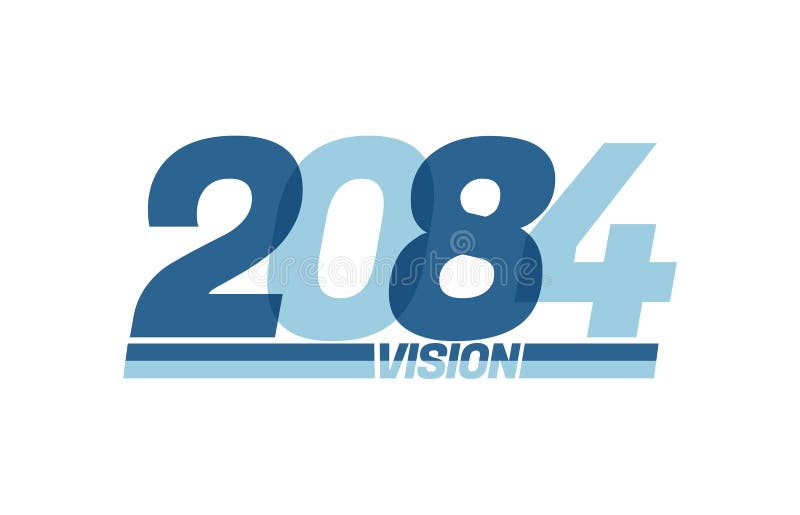Happy New Year 2084. Typography Logo 2084 Vision, 2084 New Year Banner ...