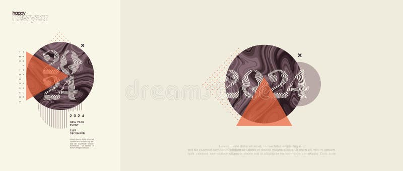 Happy New Year Vector 2024 Design. with Unique Modern Line Numbers ...