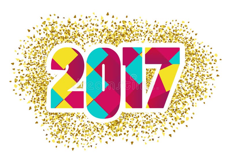 Happy new year 2017 stock vector. Illustration of vector - 77106494
