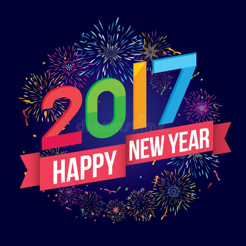 Happy new year 2017 stock vector. Illustration of vector - 77106494