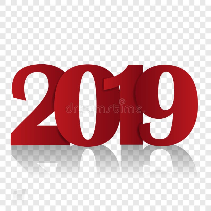 Happy New Year 2019. Vector Illustration 2019 on Transparent Background ...