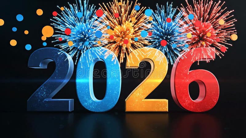 Happy New Year 2026! stock video. Video of digital, copy - 423409773