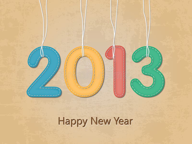 Vintage Style Happy New Year Banners Stock Illustration - Illustration ...
