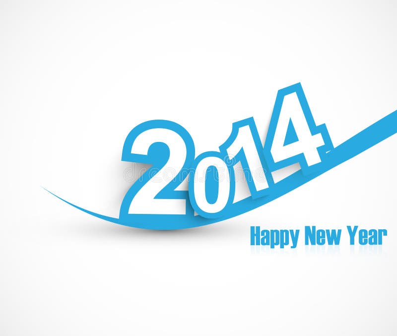 Happy New Year 2014 Wave Blue Colorful Stock Vector - Illustration of ...