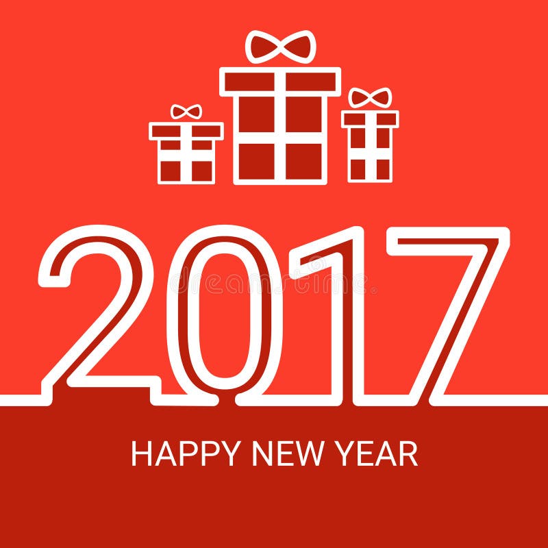Happy New 2017 Year Web Icon Banner Stock Vector - Illustration of ...