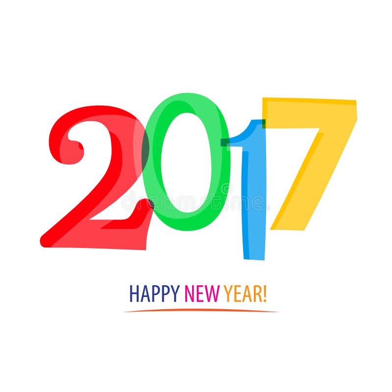 2017 - Happy New Year! stock vector. Illustration of blue - 78993254