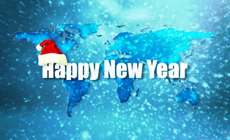 Happy New Year World stock illustration. Illustration of concept - 46928288