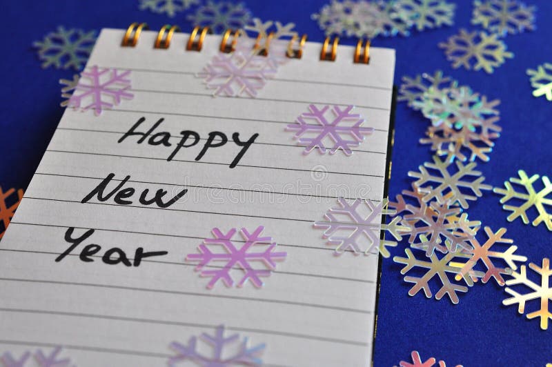Notebook with Happy New Year Write Stock Photo - Image of write, number ...