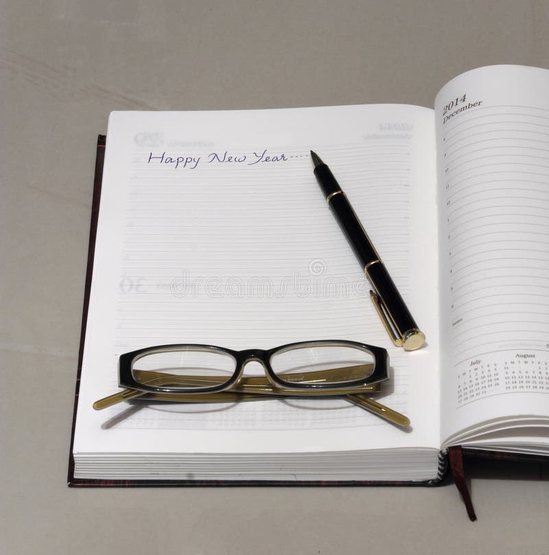 Happy New Year Written on a Diary Page Stock Photo - Image of ...