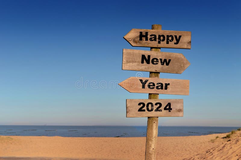 2024 Happy New Year Fireworks Stock Image - Image of night, banner ...