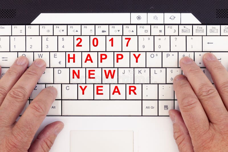 Happy New Year 2017 Written Replaced on a Modern Keyboard Stock Image ...