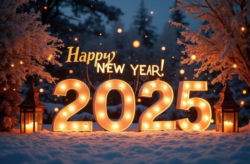 A Happy New Years Sign 2025 at 31-10-2024 Stock Illustration ...
