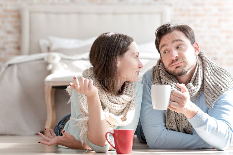 Happy Nice Couple Communicating with Each Other Stock Photo - Image of ...