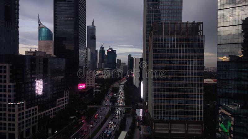 Happy Night City Building View Stock Photo - Image of skyscraper ...