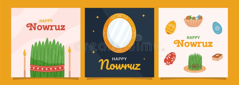 Happy Nowruz Poster stock vector. Illustration of background - 268585622