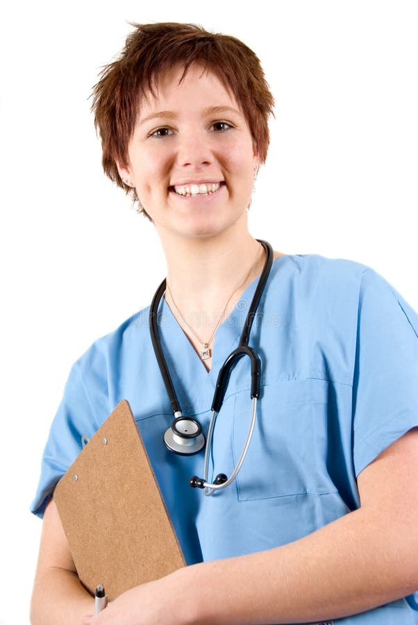 Blue nurse stock image. Image of crossed, smile, doctor - 1757673