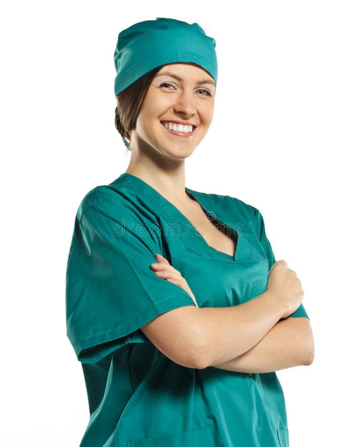 Happy Nurse. Portrait. Studio Stock Photo - Image of pretty, young ...
