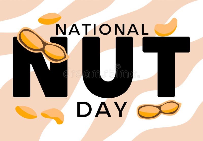 Happy Nuts Day with Delicious Nuts Stock Illustration - Illustration of ...