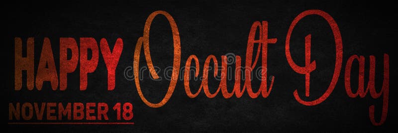 Happy Occult Day, November 18. Calendar of November Retro Text Effect ...