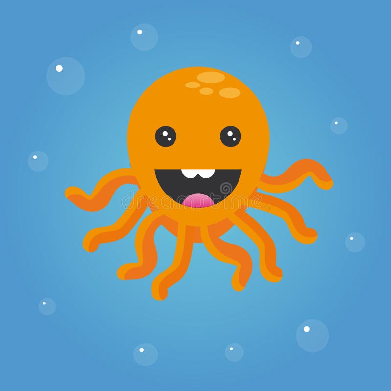 Happy octopus and abc stock illustration. Illustration of mind - 126935770