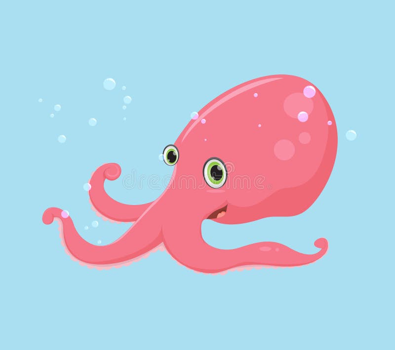 Happy Octopus cartoon stock vector. Illustration of octopus - 97809905