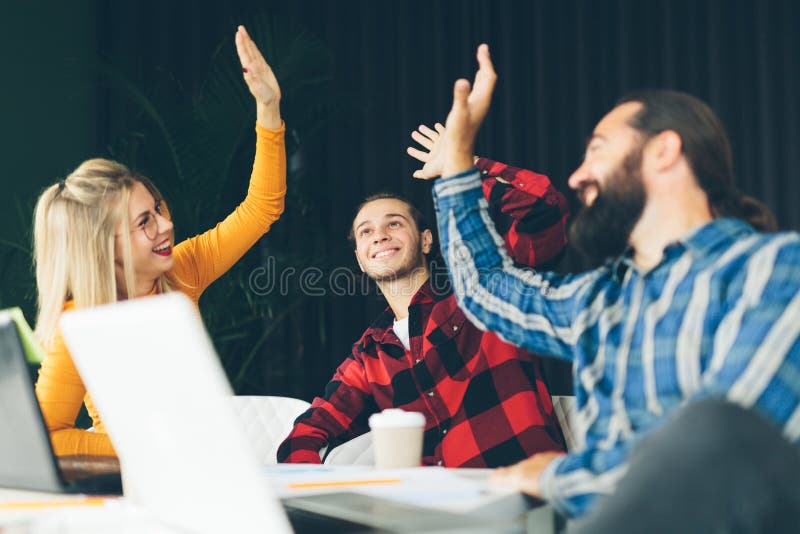 Happy Office Team, Business Success Stock Image - Image of person ...