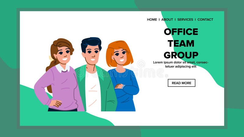 Happy Office Team Group Vector Stock Vector - Illustration of laptop ...