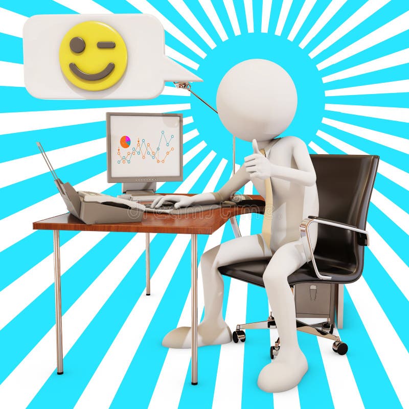 Happy office worker stock illustration. Illustration of standing ...