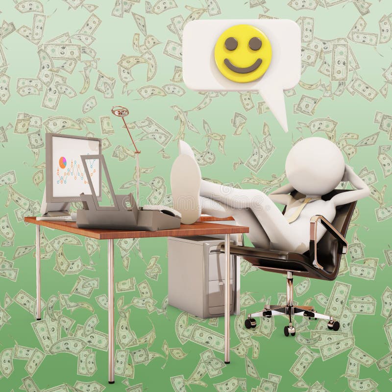 Happy office worker stock illustration. Illustration of office - 101625389