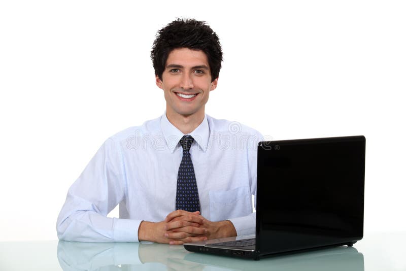 Happy office worker stock photo. Image of boss, hands - 33943460