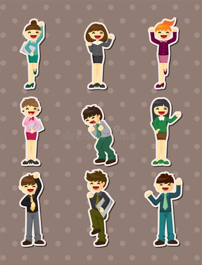 Office worker stickers stock vector. Illustration of client - 26109611