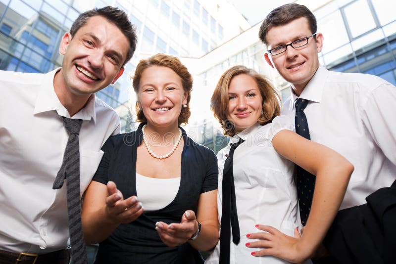 Happy office workers stock photo. Image of business, confident - 15633904