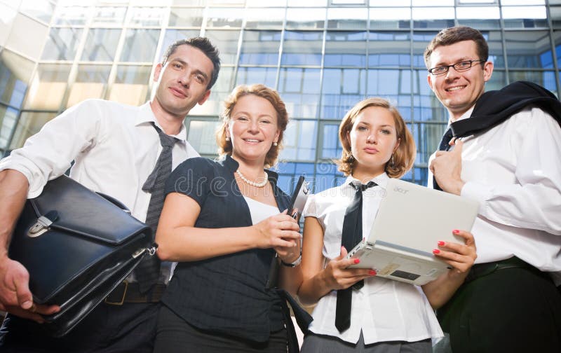 Happy office workers stock photo. Image of corporate - 15633908
