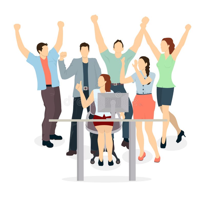 Happy Office Workers Stock Illustrations – 5,597 Happy Office Workers ...