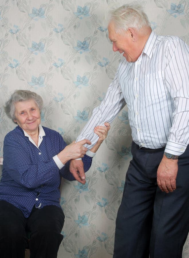 Happy Old Couple Play the Fool Stock Image - Image of togetherness ...
