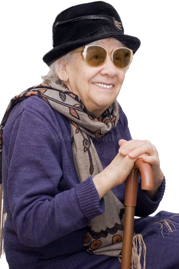 Happy old lady stock image. Image of person, face, caucasian - 13156161