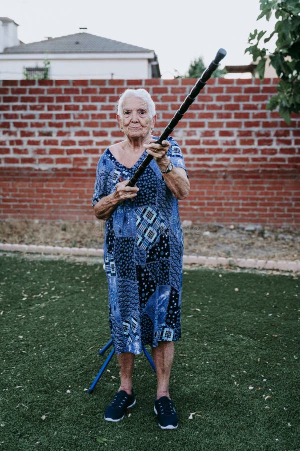 Happy Old Lady Smiling Outdoors and Having Fun Stock Photo - Image of ...