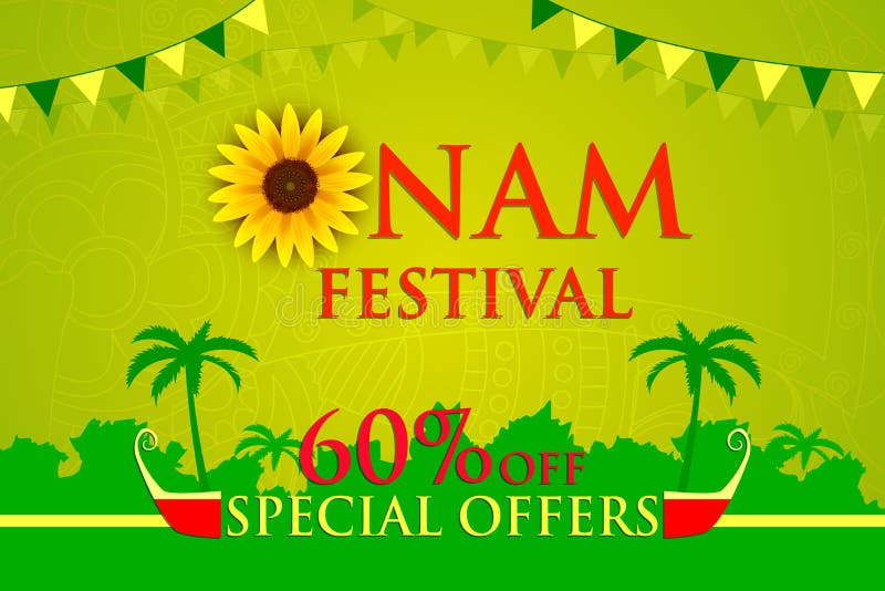 Happy Onam Offer stock vector. Illustration of festivity - 57766070