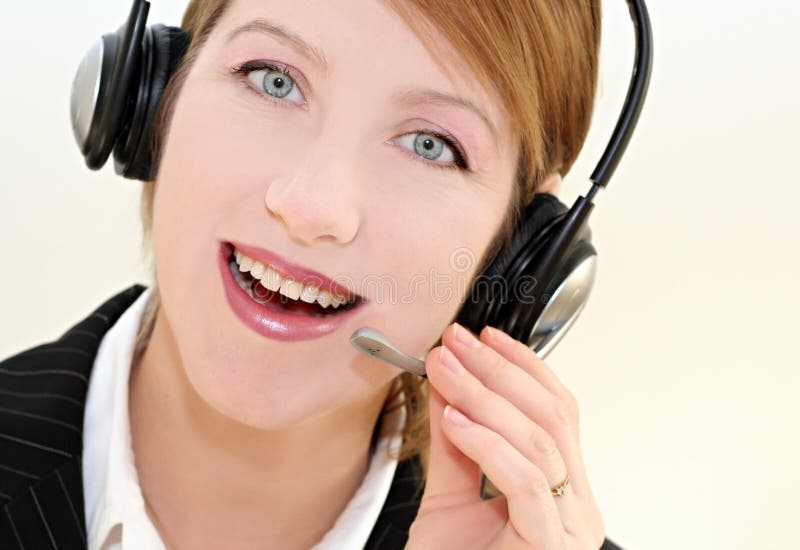 Happy operator 2 stock photo. Image of blue, headset, skin - 1915100