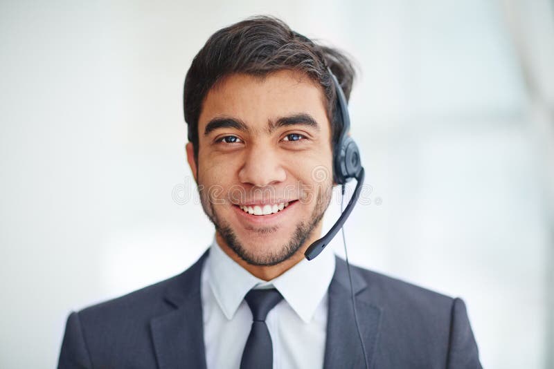 Happy operator stock photo. Image of telephony, corporate - 66009820