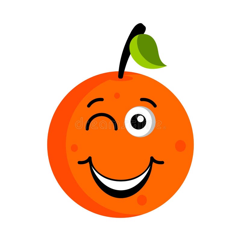 Happy orange emoticon stock vector. Illustration of diet - 115102099