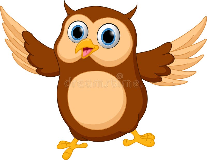 Happy Owl cartoon stock vector. Illustration of carnivorous - 48793201