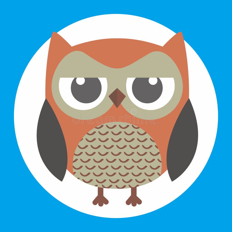 Happy Owl stock illustration. Illustration of brown, owlet - 95709090