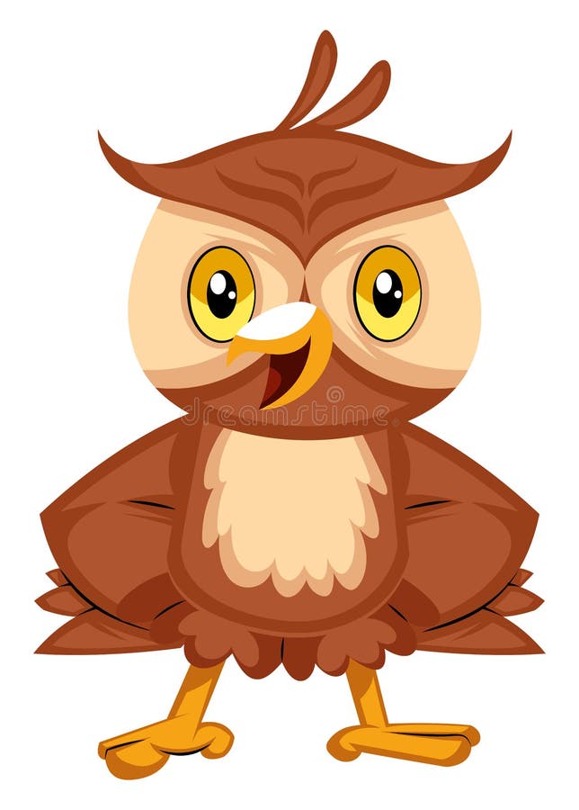 Happy Owl Smiling, Illustration, Vector Stock Vector - Illustration of ...