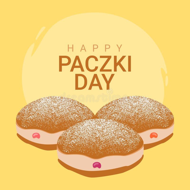 Happy Paczki Day Post Template Vector Stock Stock Vector - Illustration ...