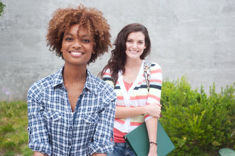 Happy Pair of College Students Stock Image - Image of college, smile ...